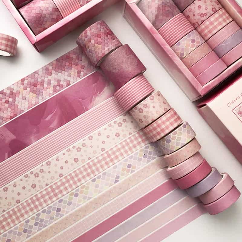 Washi Tapes Pink Set - Gift Box - Blushing - 12 Rolls