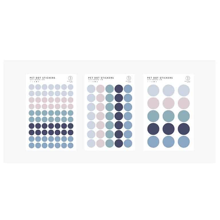 Dot Journal Stickers Blue Journaling Accessories - Rainclouds