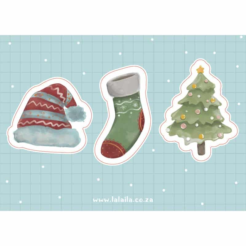 Free Festive Christmas Stickers Download - La Laila
