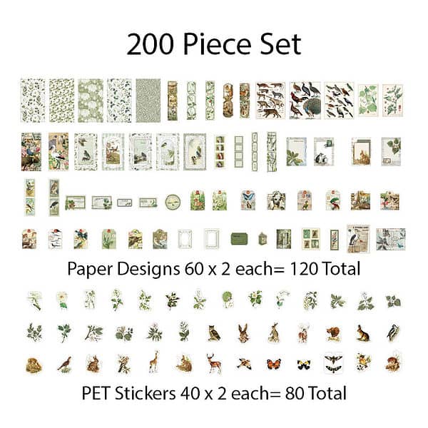 Aesthetic Scrapbook Supplies Kit - 200 Pieces - La Laila