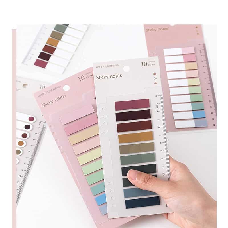 Sticky Note Index Tabs - Ruler - 10 Colours - La Laila