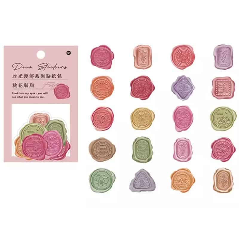 Journaling Wax Sticker Set - Pink - Pack of 40 - La Laila