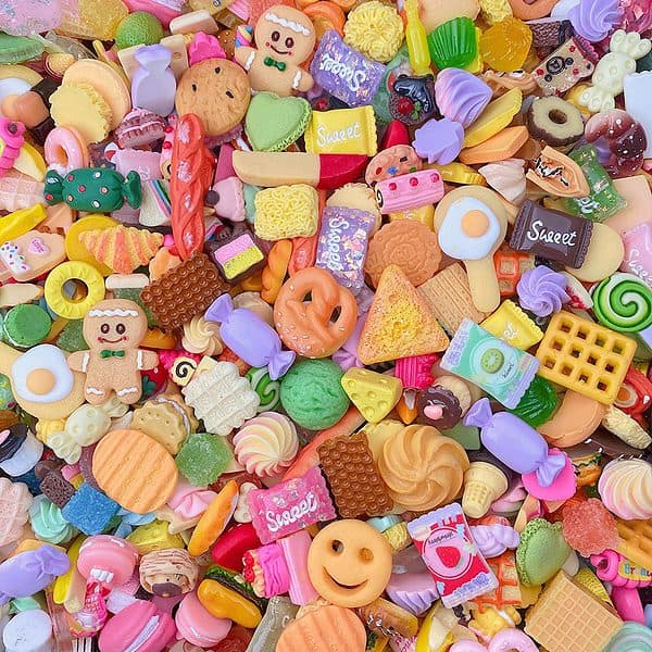 Slime Resin Charms Chocolate Jars - DIY Kawaii Cabochons