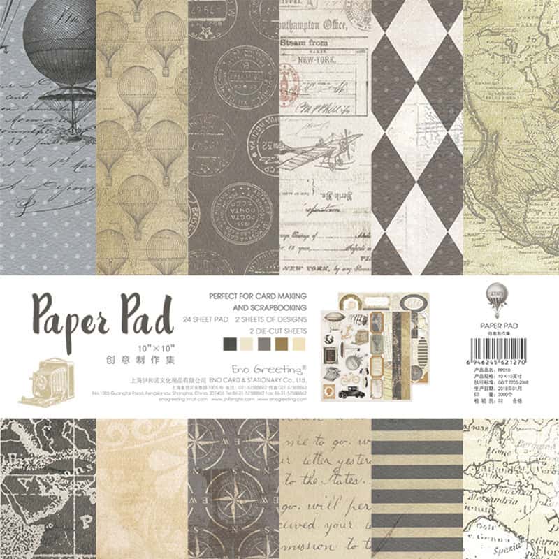 Scrapbooking Paper Pack Brown Vintage - 10 x 10 inch