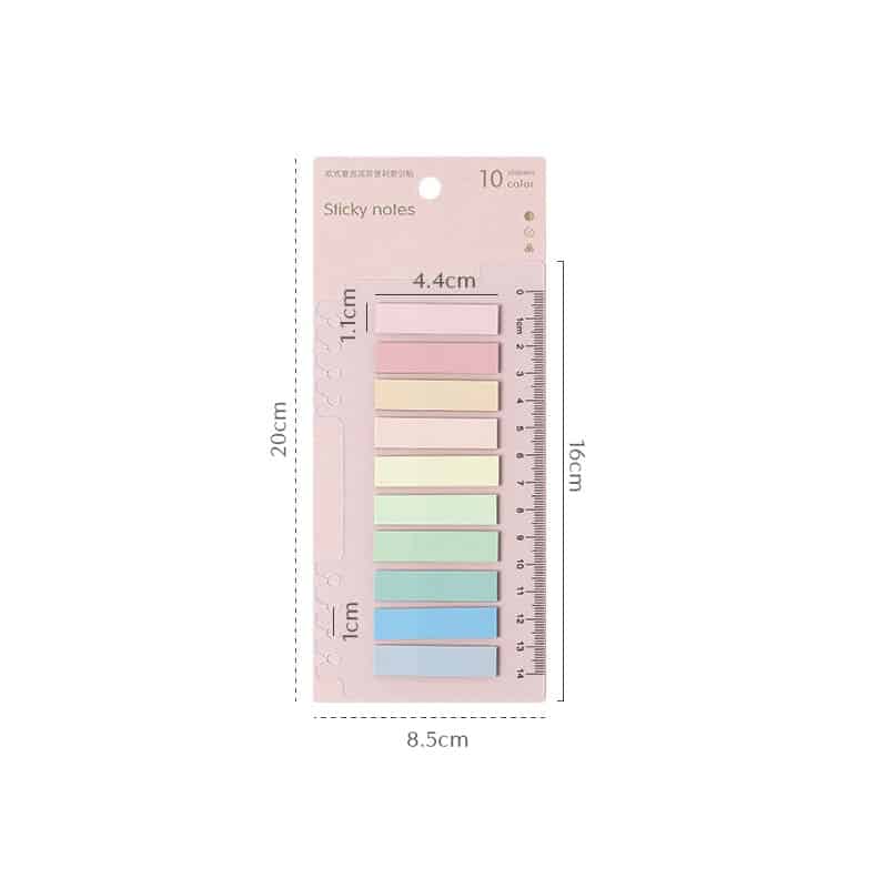 Sticky Note Index Tabs - Ruler - 10 Colours - La Laila