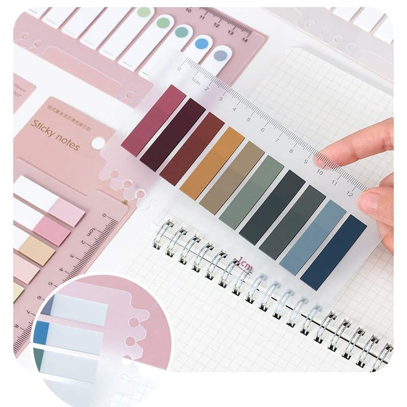 Sticky Note Index Tabs - Ruler - 10 Colours - La Laila