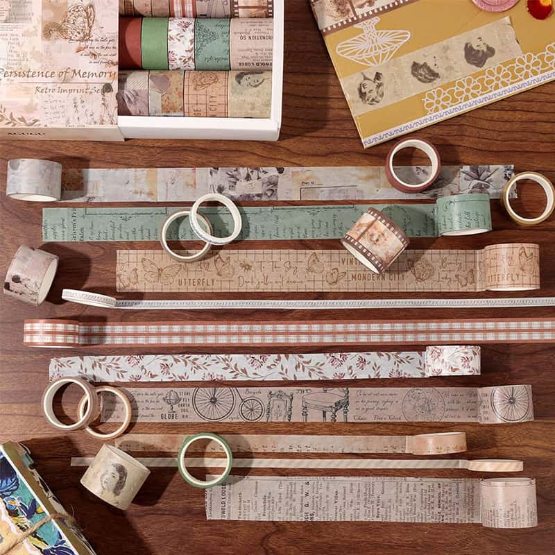 Vintage Brown Washi Tape - The Persistence of Memory